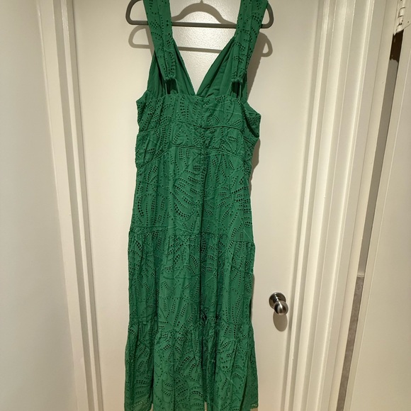 FARM Rio | Dresses | Farm Rio Green Monstera Corset Eyelet Maxi Dress ...